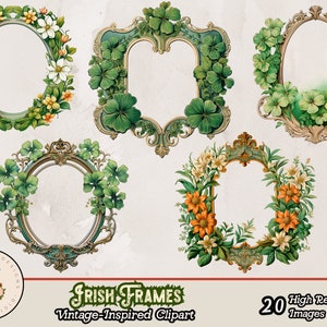 St. Patrick's Day Frames Clipart, Vintage Frame PNG, Irish Clipart ...