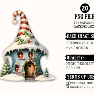 Christmas Elf House Clipart, Elf PNG, North Pole Clipart, Christmas ...