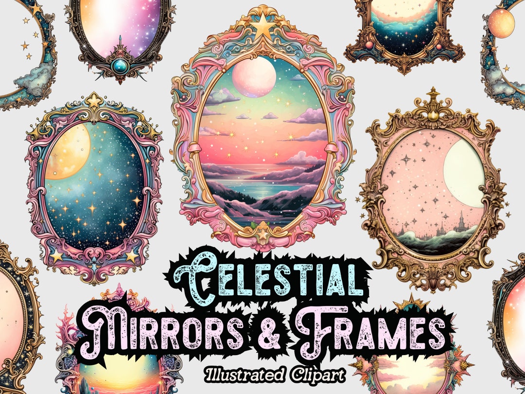Celestial Clipart, Fantasy Frames PNG, Galaxy Digital Clipart, Sun and ...