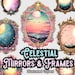 Celestial Clipart, Fantasy Frames PNG, Galaxy Digital Clipart, Sun and ...