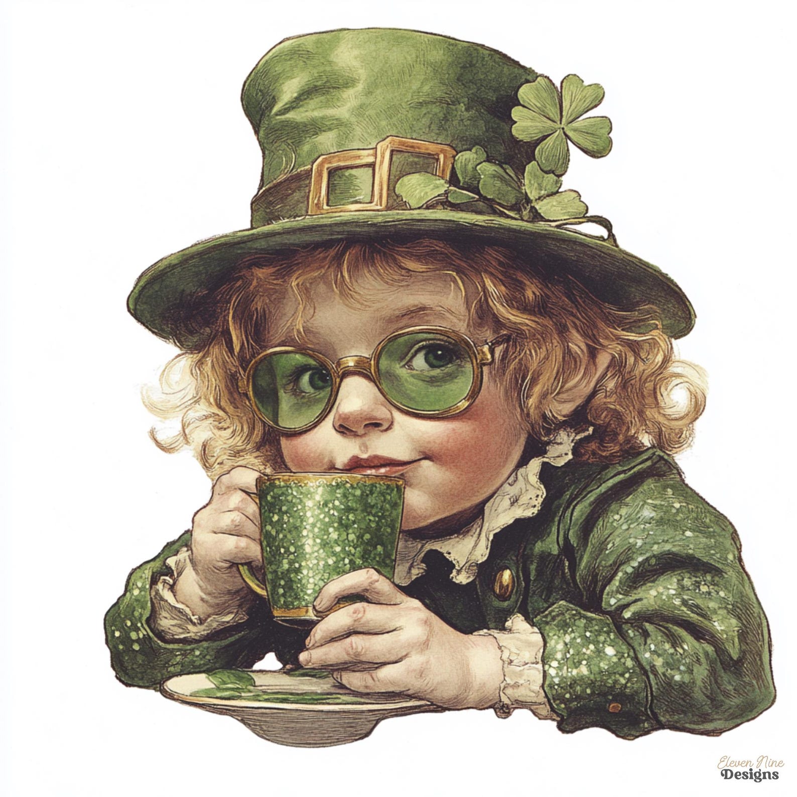 St Patricks Day Leprechaun Clipart, Cute Green Shamrock Elf, Irish Baby ...