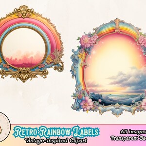 Rainbow Labels Frame Clipart, Rainbow PNG, Blank Gift Tags, Rainbow ...