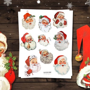 Christmas Digital Collage Sheets, Printable Vintage Christmas Santa ...