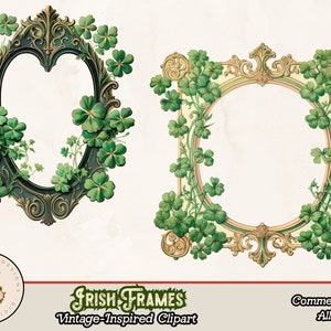 St. Patrick's Day Frames Clipart, Vintage Frame PNG, Irish Clipart ...