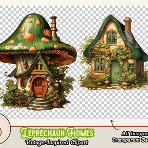 Leprechaun House Clipart, St. Patrick's Day PNG, Irish Clipart, Vintage ...
