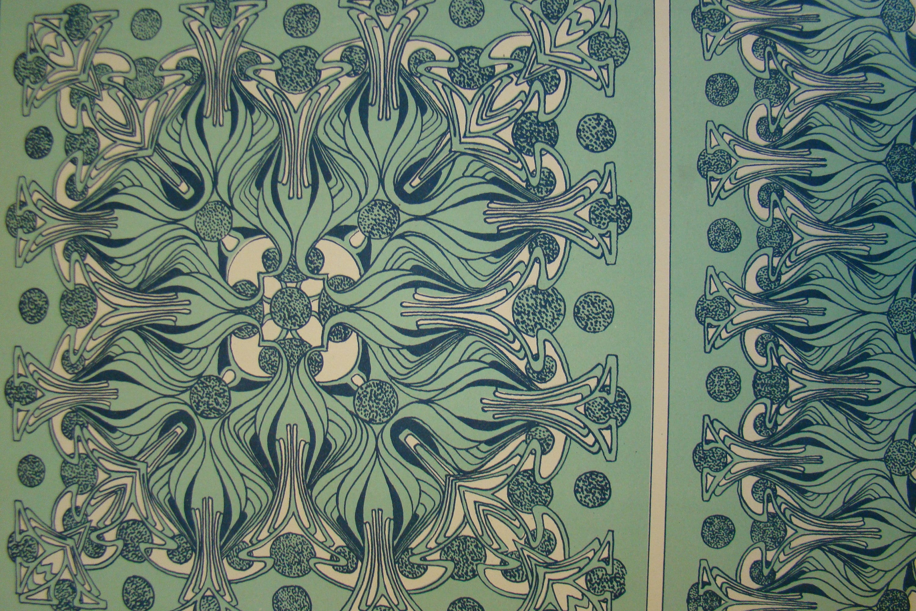 Art Nouveau Embroidery Design Viennese 1901 Print Book Plate Elsa Unger ...