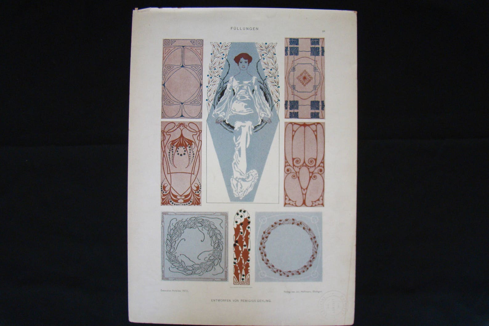 Original 1907 REMEGIUS GEYLING Door Wall Panels German Art - Etsy