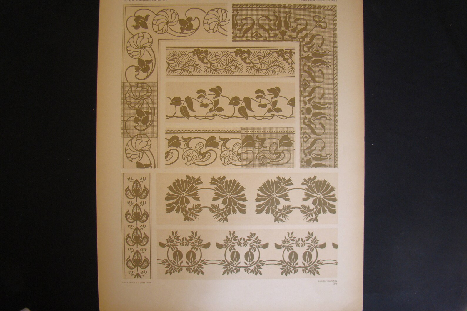 Art Nouveau Embroidery Design Viennese 1901 Print Book Plate Hammel ...