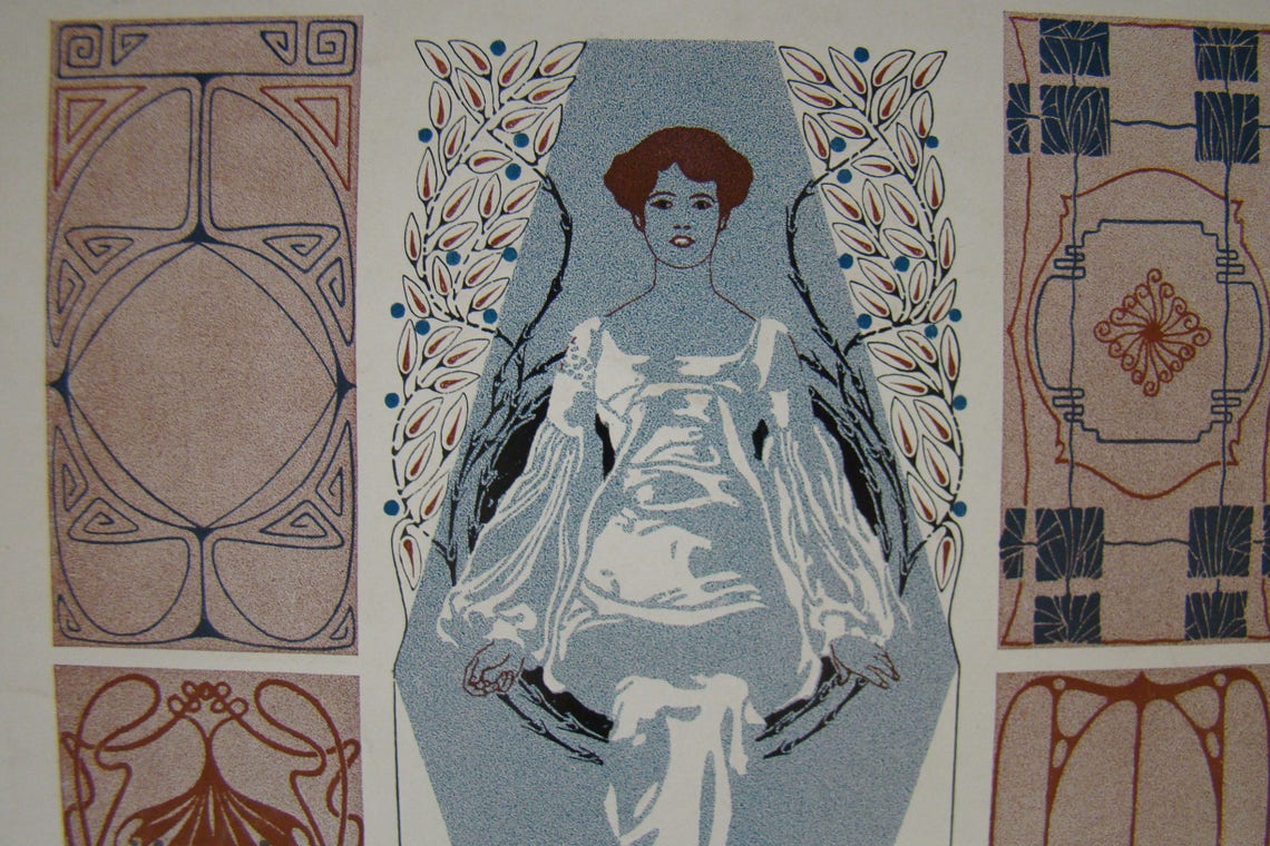 Original 1907 REMEGIUS GEYLING Door Wall Panels German Art - Etsy