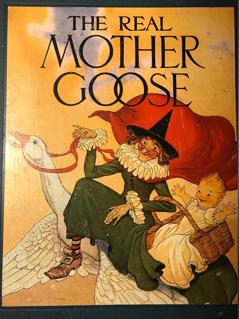 1946 Cock Crow Real Mother Goose Book Plate Print Nursery Rhyme ...