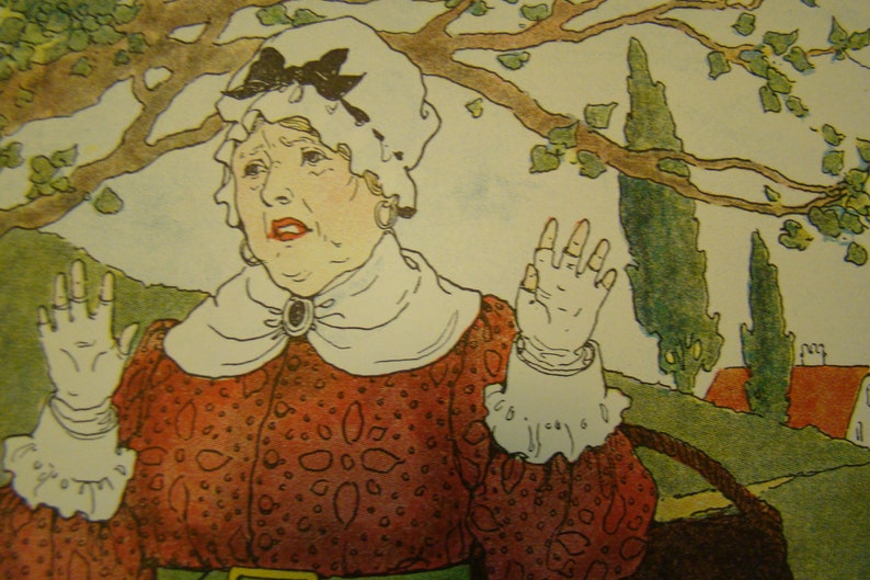 1946 Old Woman Pedlar Real Mother Goose Book Plate Print Nursery Rhyme ...