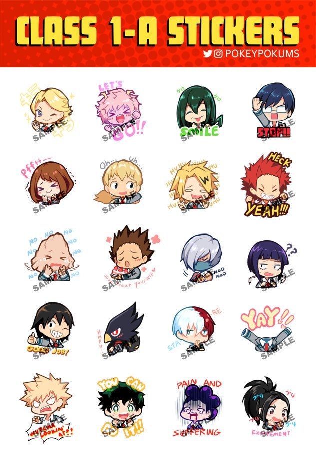 BNHA My Hero Academia Class 1A Vinyl 4 x 6 Sticker Sheet | Etsy
