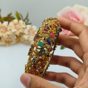 Colorful Multi Circle, Oval, Water Drop Sapphire Sliver Bangle Was ...