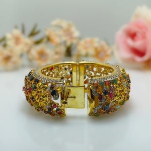 Colorful Multi Circle, Oval, Water Drop Sapphire Sliver Bangle Was ...