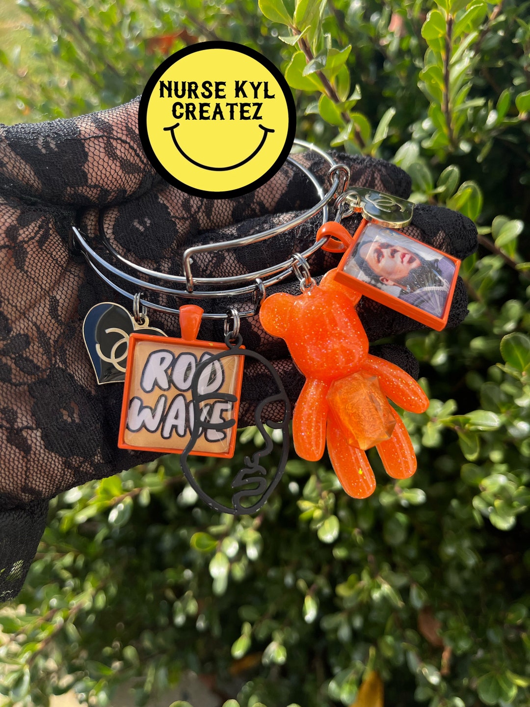 Rod Wave/black Gun Metal/bangle Bracelets set of 2 - Etsy