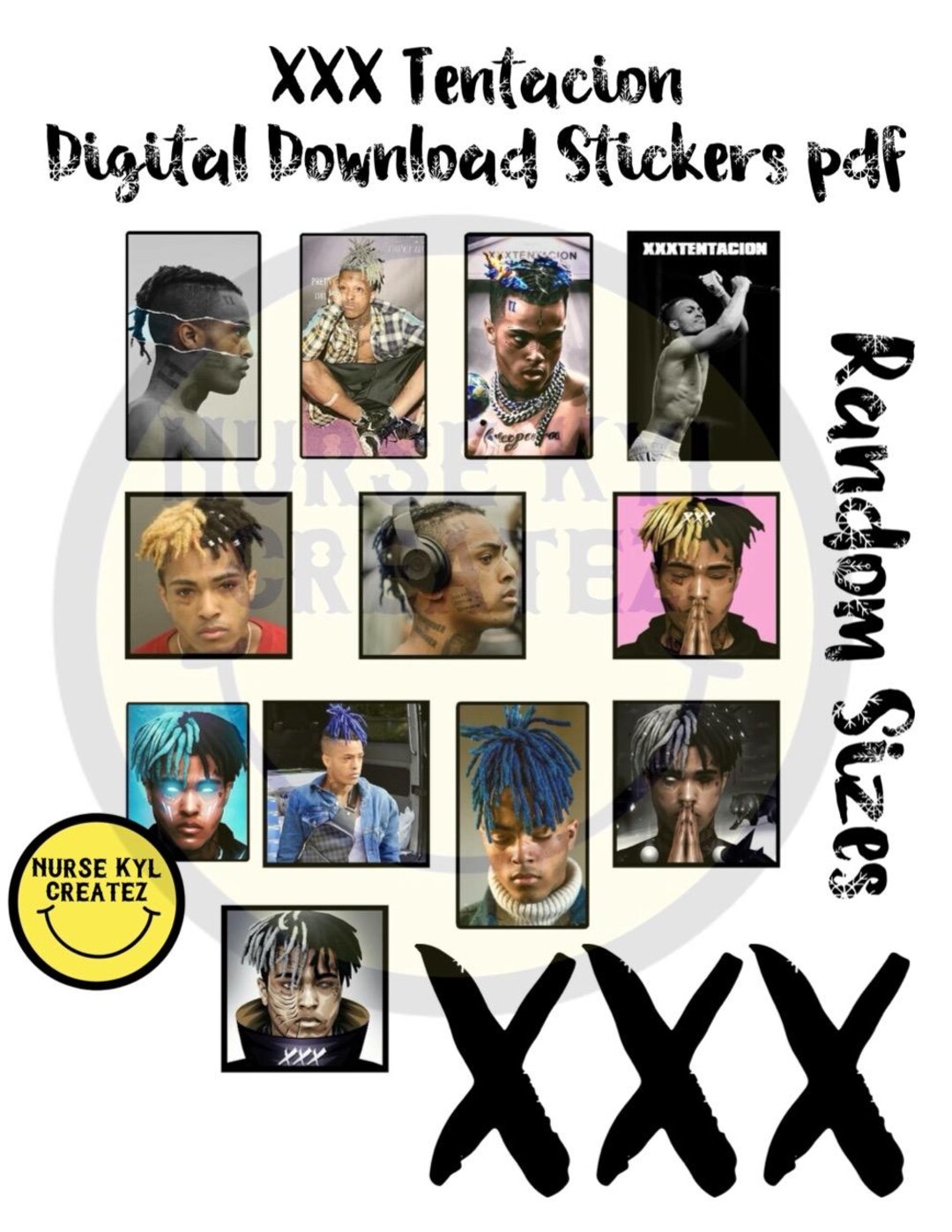 Xxxtentacion Digital Stickers Download and Print Pdf - Etsy