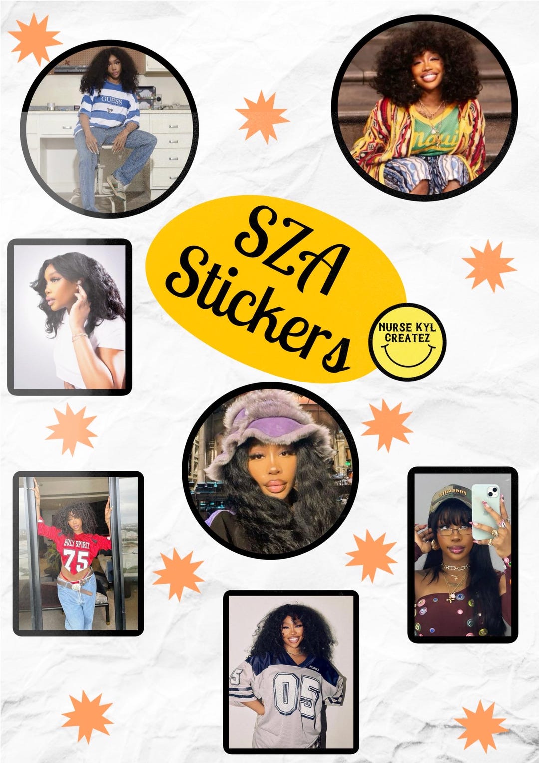 SZA Stickers (set of 7) *ON SALE, Limited Time Only!!!* - Etsy