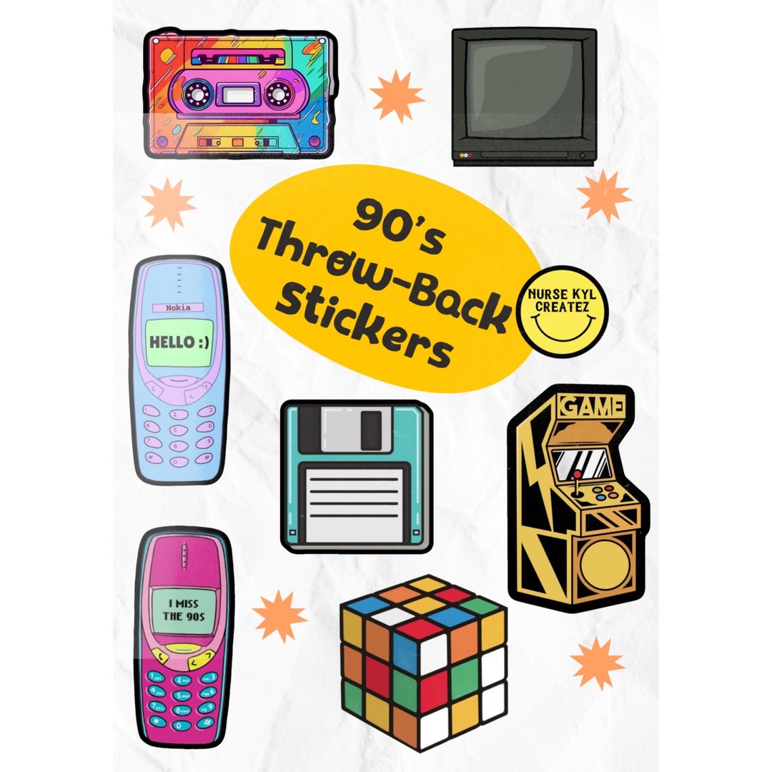 90s Throwback Stickers set of 7 Pieces - Etsy