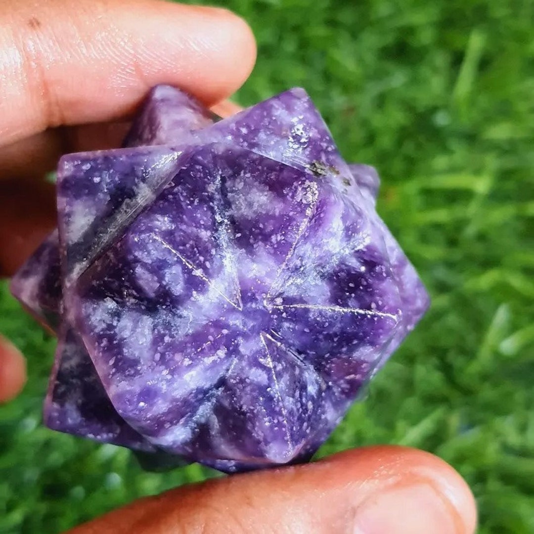 Natural Lepidolite Merkaba Star Stone -50MM Beautiful Lepidolite ...