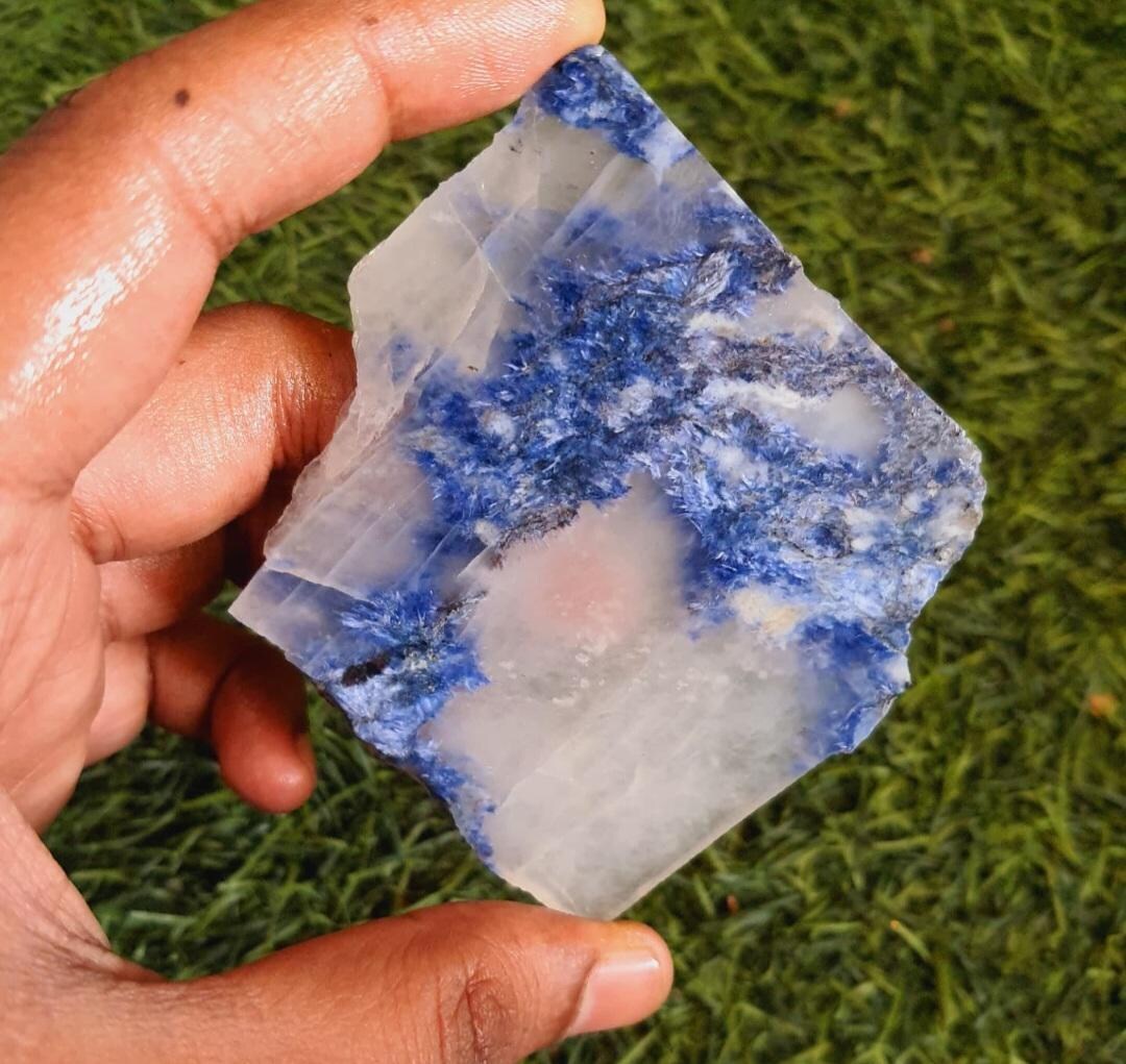 Natural Rare Blue Paraiba Quartz Polished Slice Beautiful Crystal Rare ...