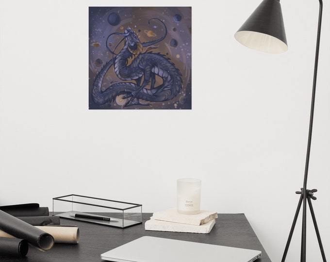 Cosmic Dragon in Dreamlike Colors Poster 18x24in - Etsy