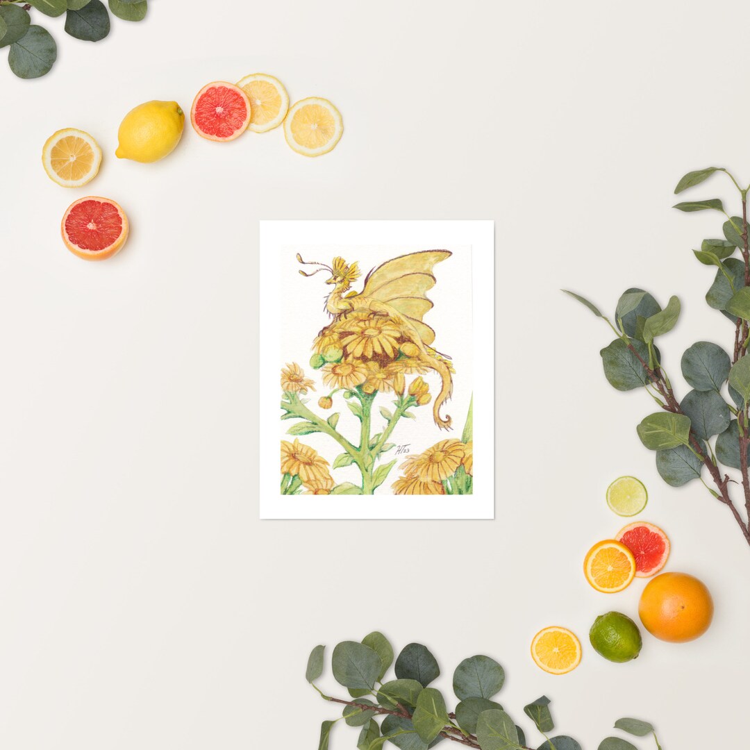 Golden Aster Dragon Poster - Etsy