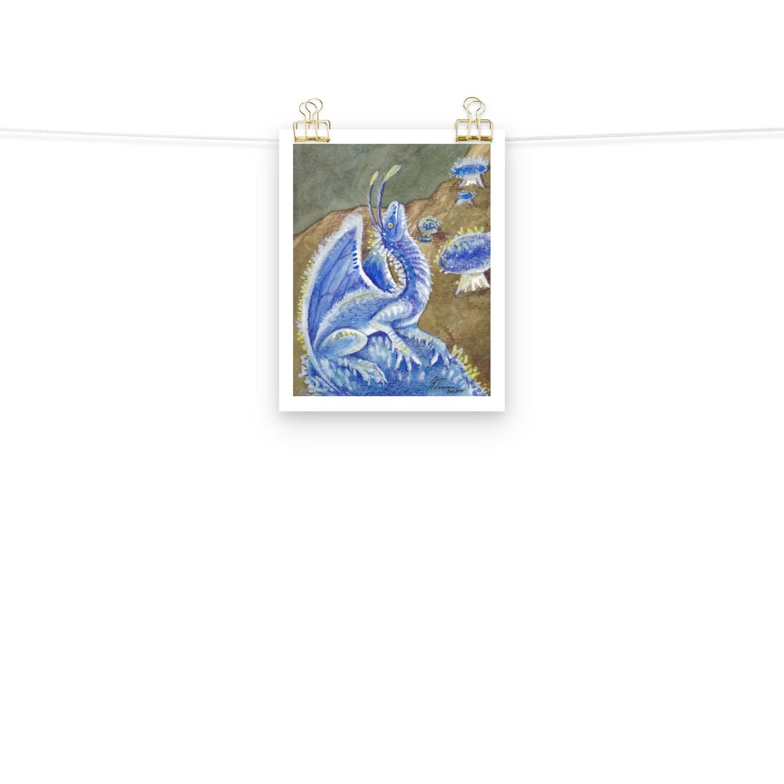 Mycena Subcyanocephala Dragon Print - Etsy