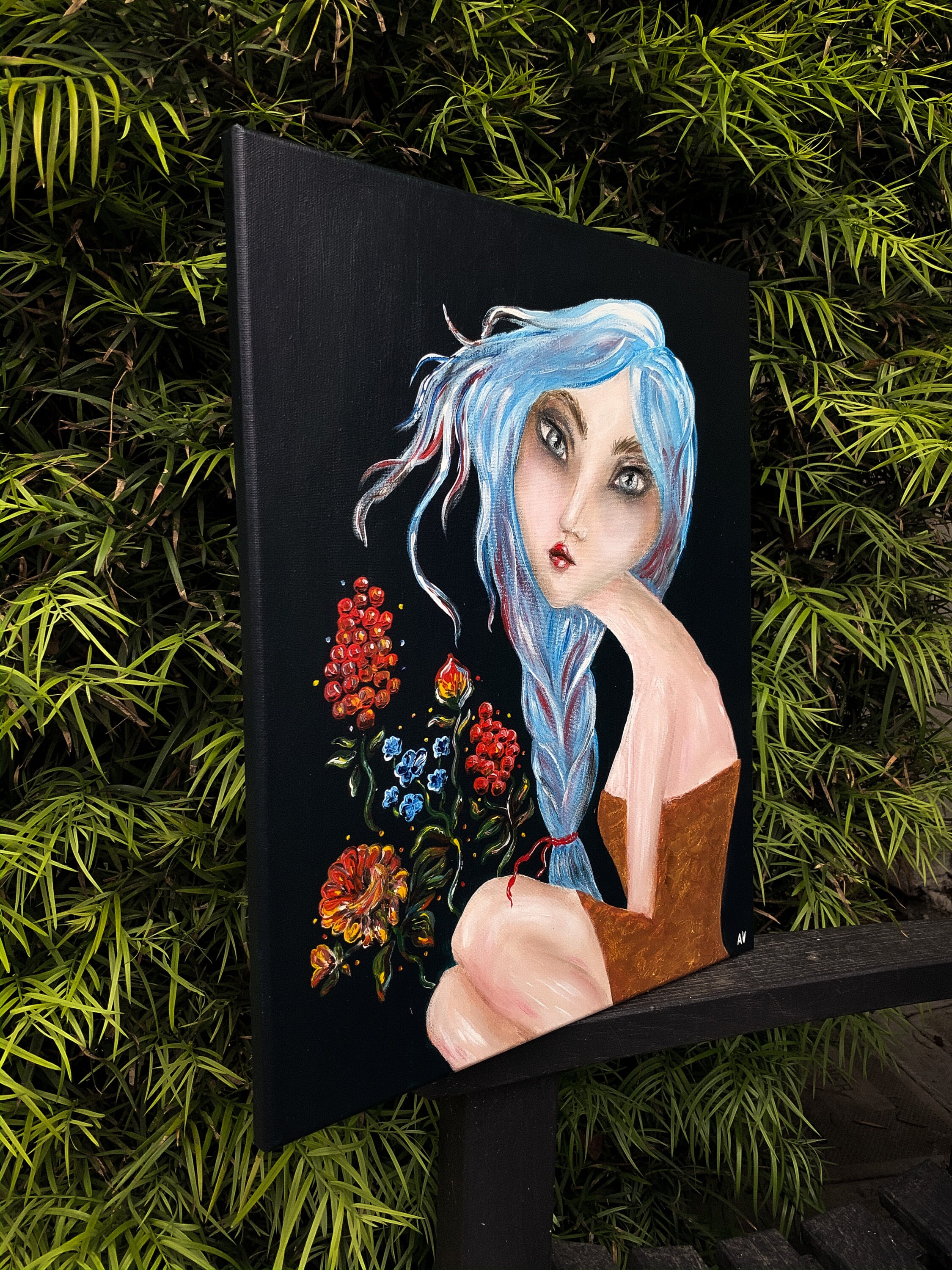 Original Kikimora Acrylic Painting: Slavic Mythology Swamp Witch Art ...