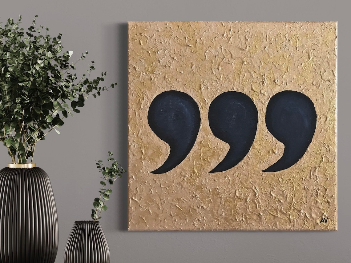 Original Acrylic Painting 'triple Comma Club': Original Art, Acrylic ...