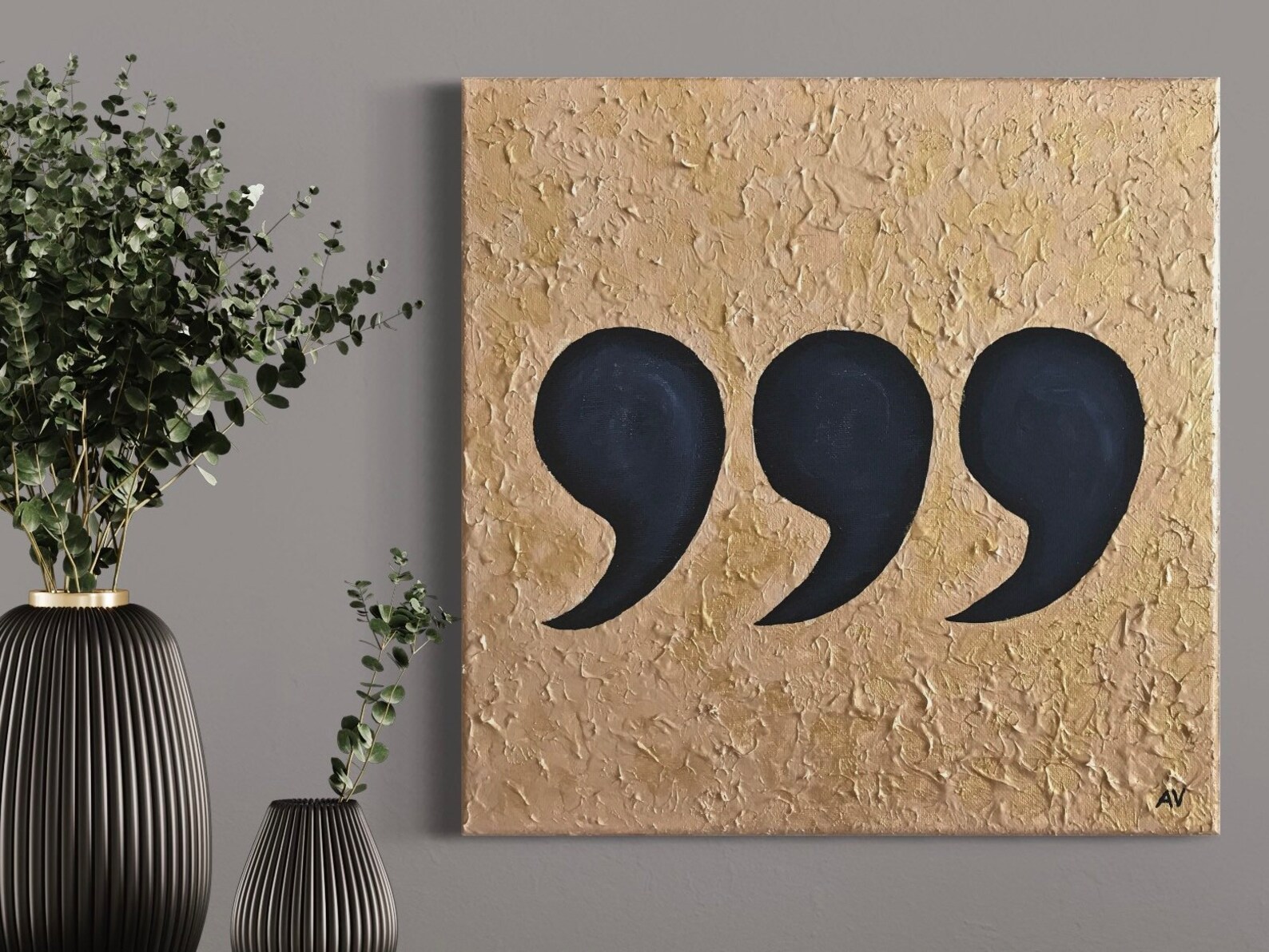 Original Acrylic Painting 'triple Comma Club': Original Art, Acrylic ...