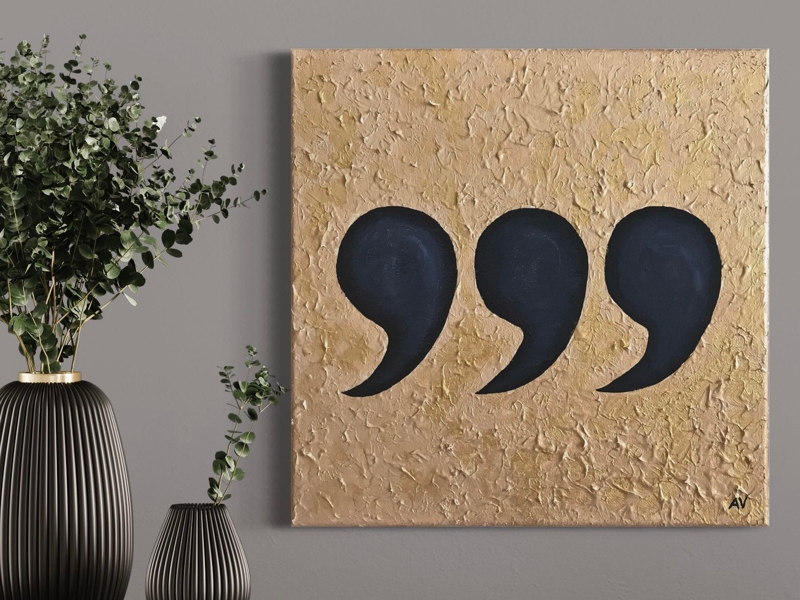 Original Acrylic Painting 'triple Comma Club': Original Art, Acrylic ...