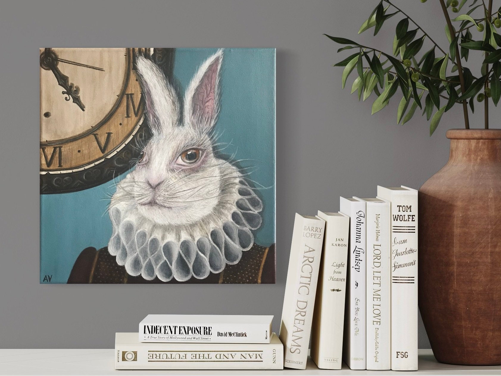 Original Acrylic Painting 'white Rabbit': Alice in - Etsy