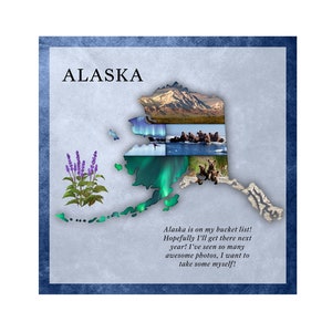 Alaska Scrapbook Templates, Digital Scrapbook Template, Alaska ...