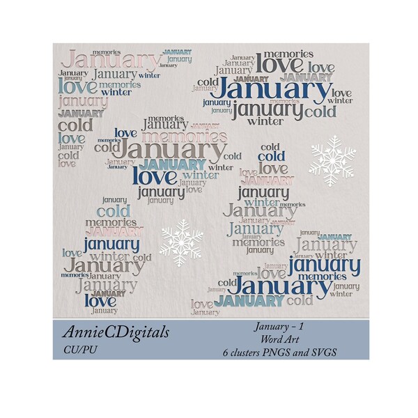 January Word Art - Etsy