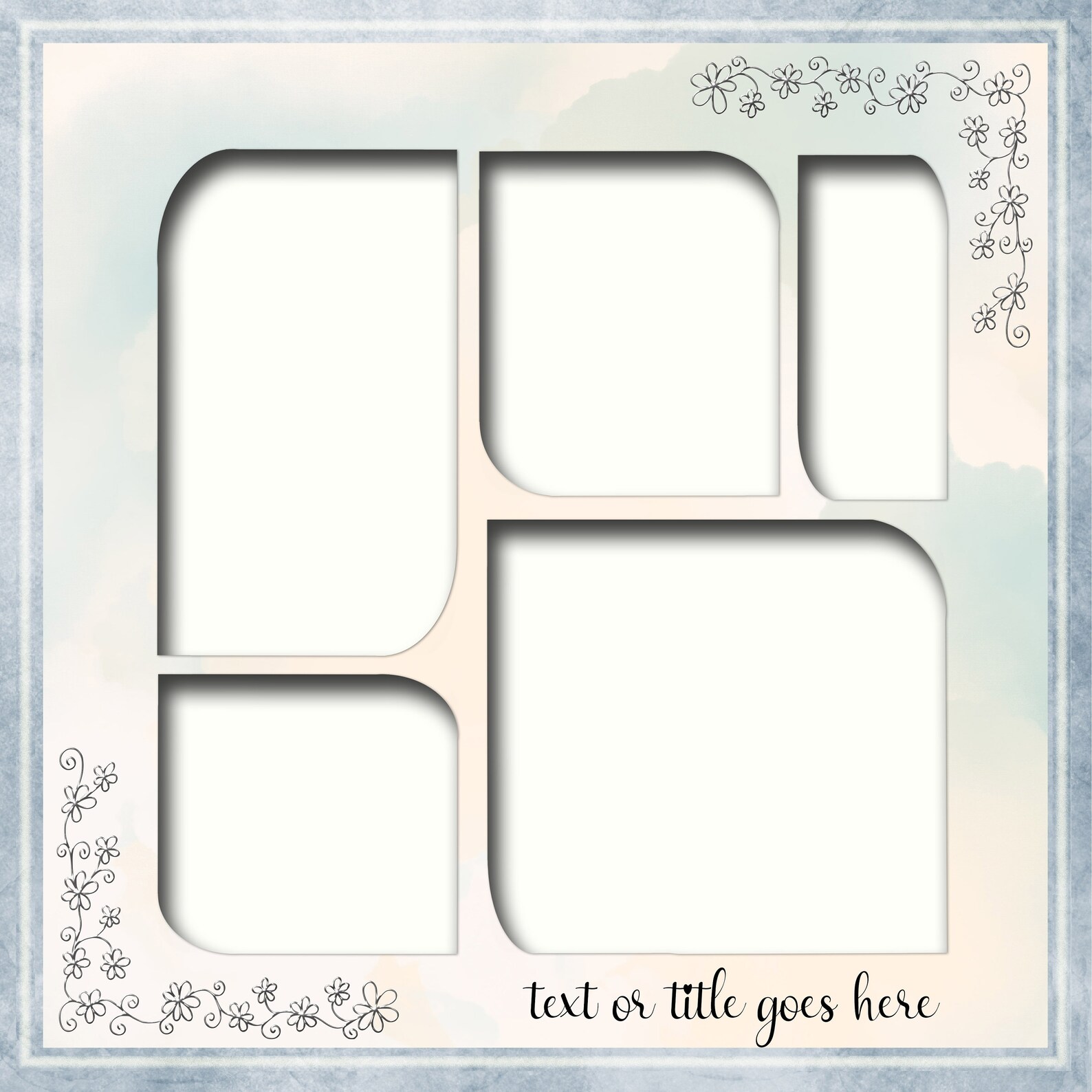 Scrapbook Template, Digital Scrapbook Template, Scrapbook Layout ...