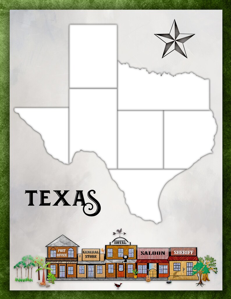 Texas Scrapbook Template Digital Scrapbook Template Texas | Etsy