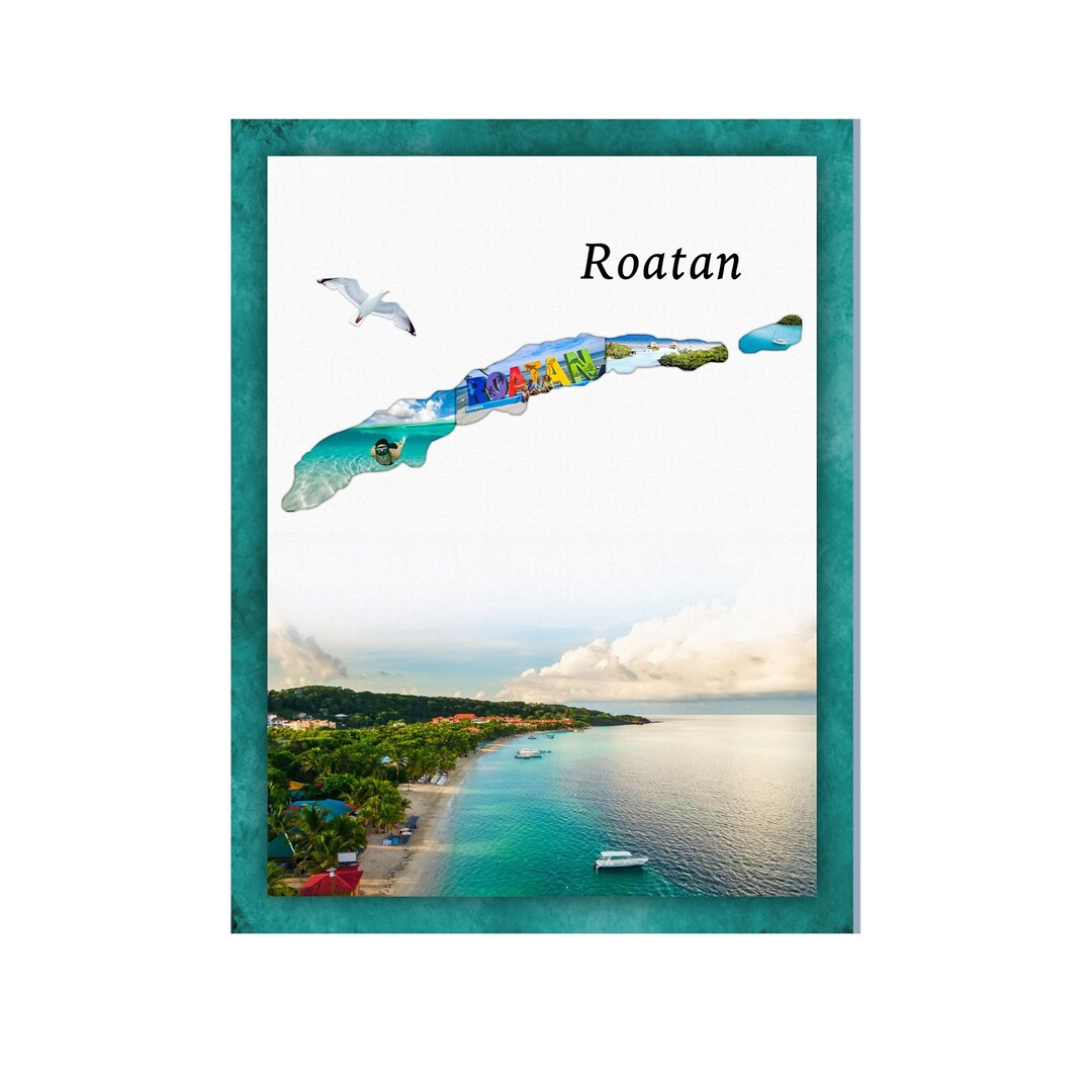 Roatan Digital Scrapbook Template, Jamaica Scrapbook Page, Roatan Wall ...
