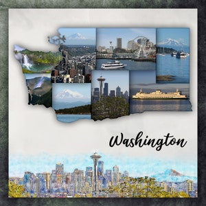 Washington Scrapbook Template, Digital Scrapbook Template, Washington ...