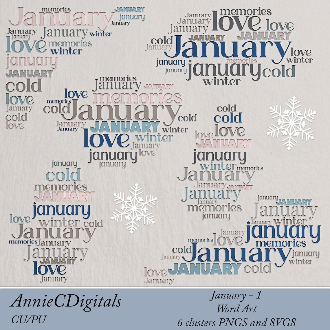 January Word Art-1 January Clip Art Month Clip Art - Etsy