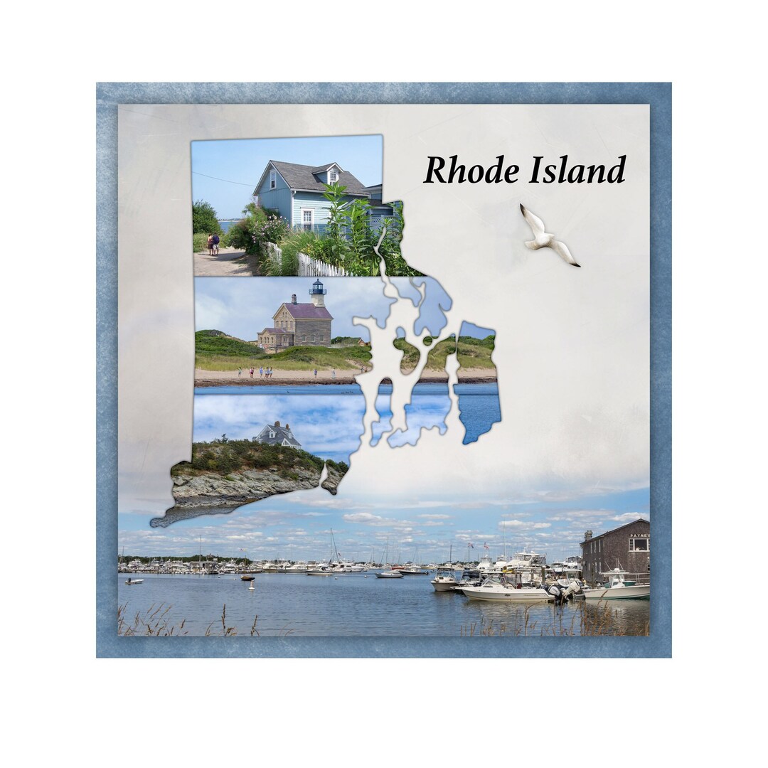 Rhode Island Scrapbook Template, Rhode Island Digital Scrapbook ...
