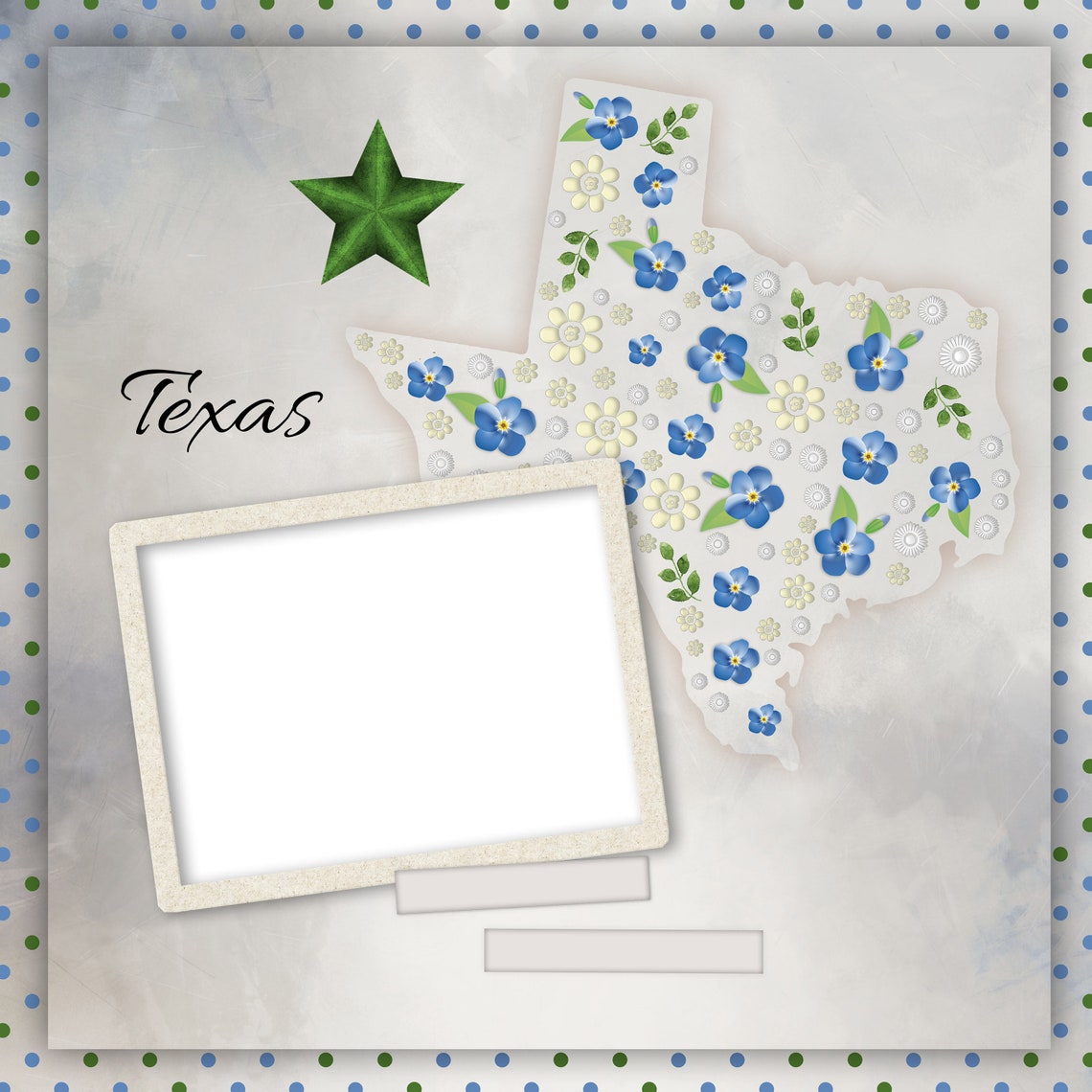 Texas Scrapbook Template Digital Scrapbook Template Texas - Etsy