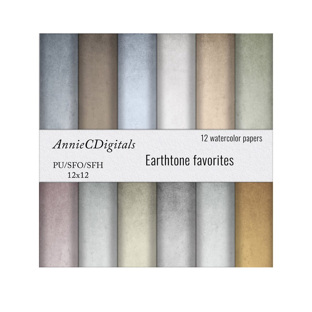 Earth Tone Watercolor Papers, Digital Background Papers, Digital ...