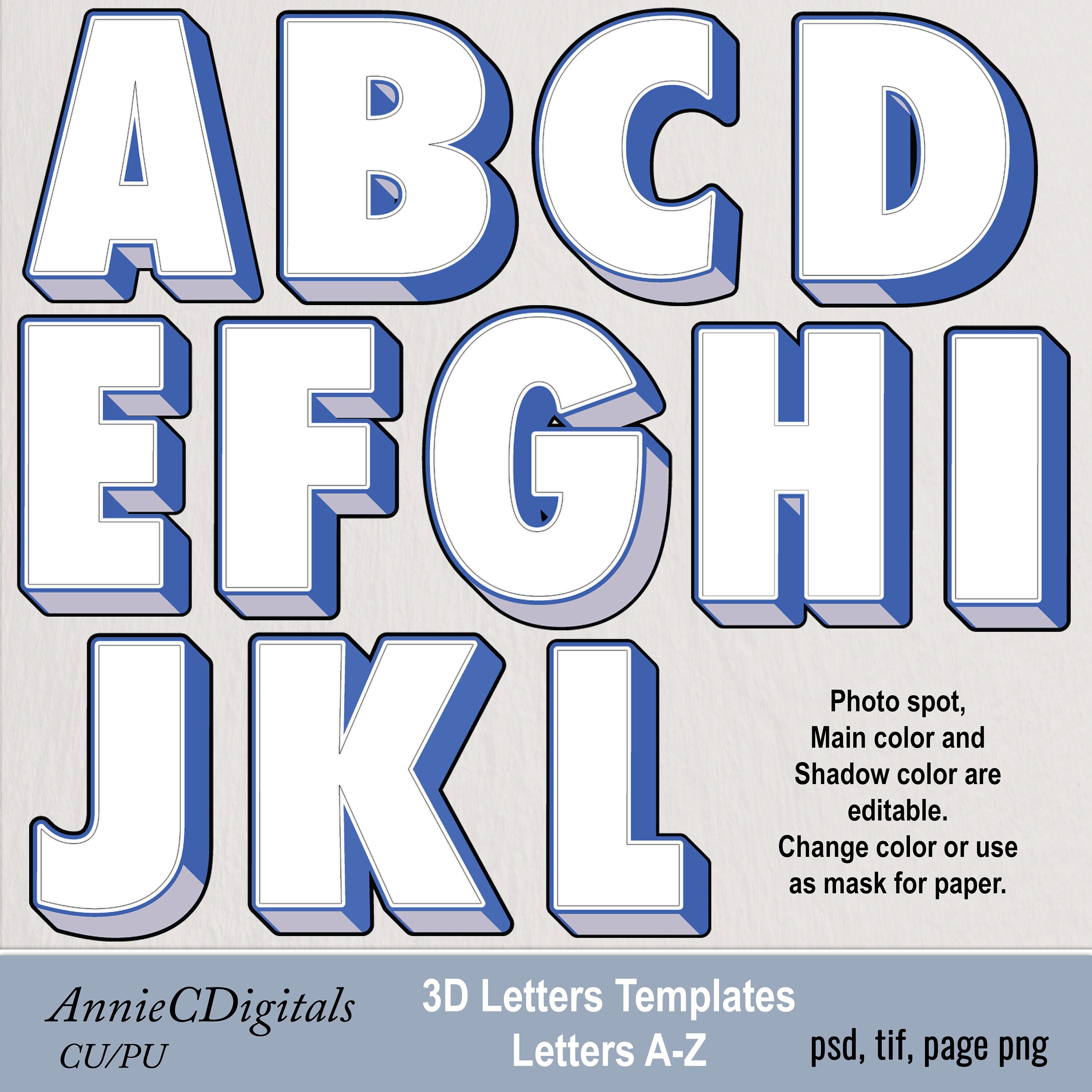 3D Digital Alphabet Letter Templates 3-D Digital Alphabet - Etsy