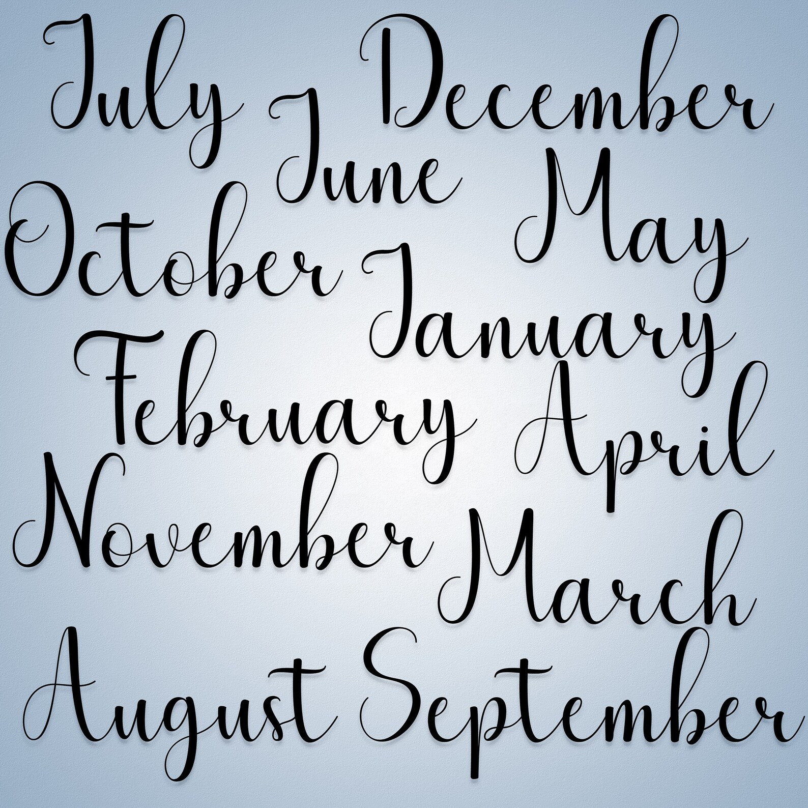 Months of the Year Clip Art Months of the Year Word Art - Etsy