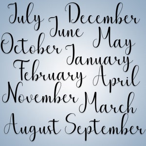 Months of the Year Clip Art, Months of the Year Word Art, Digital Clip ...