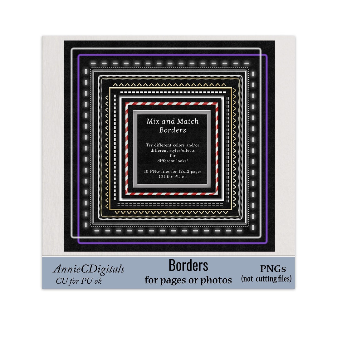 Digital Borders, Digital Decorative Scrapbook Borders, Digital Borders ...