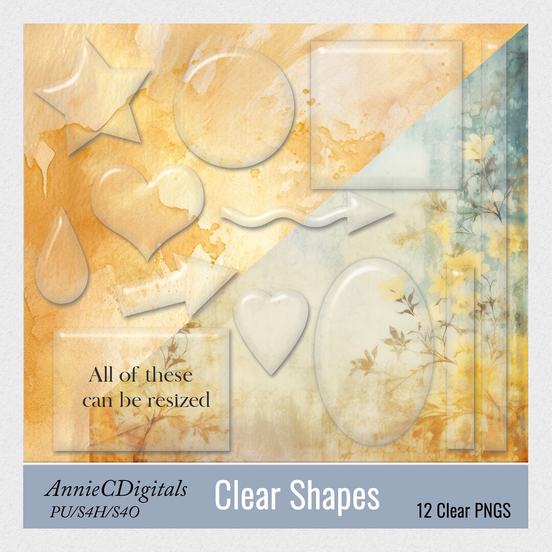 Clear Shapes PNG, Clip Art PNG Shapes, Digital Scrapbook Elements ...