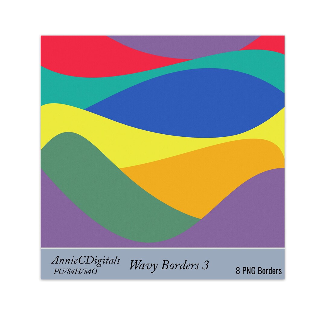 Digital Wavy Borders, Digital Clip Art Border Templates, Digital ...