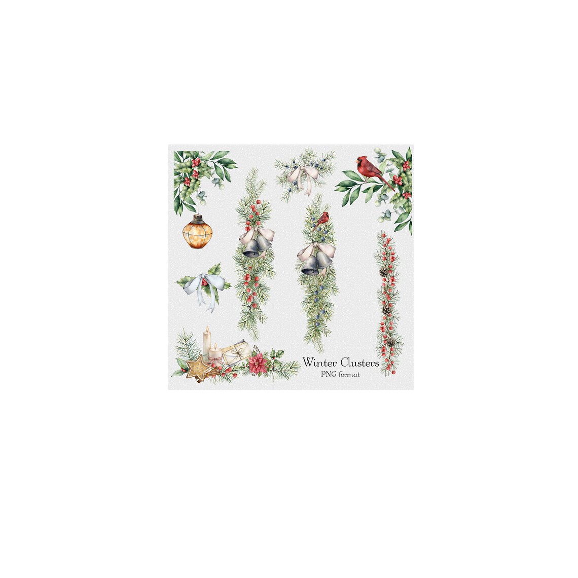 Digital Clipart Christmas Elements Christmas Borders | Etsy