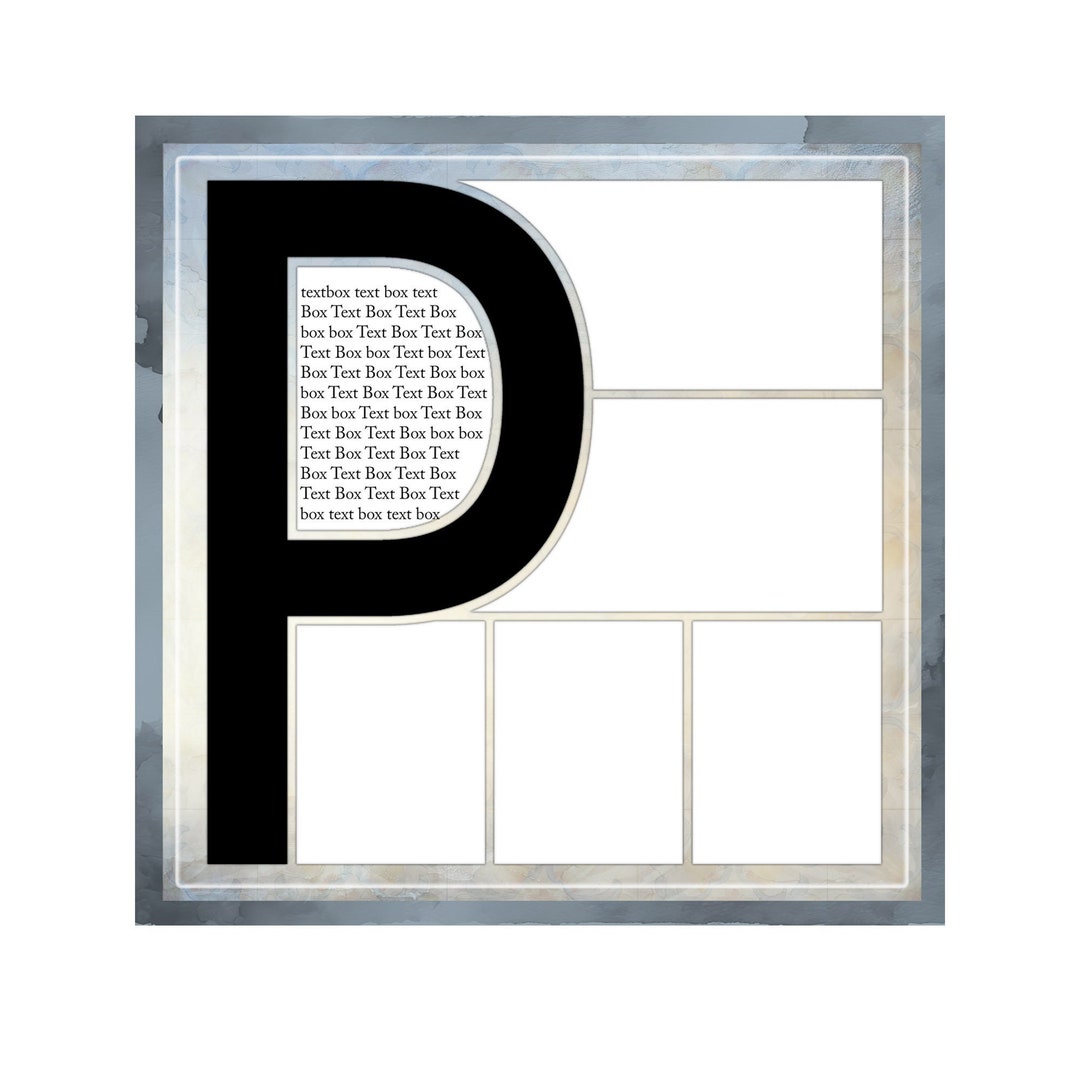 Digital Scrapbook Template, Alphabet Page Template, Scrapbook Collage ...